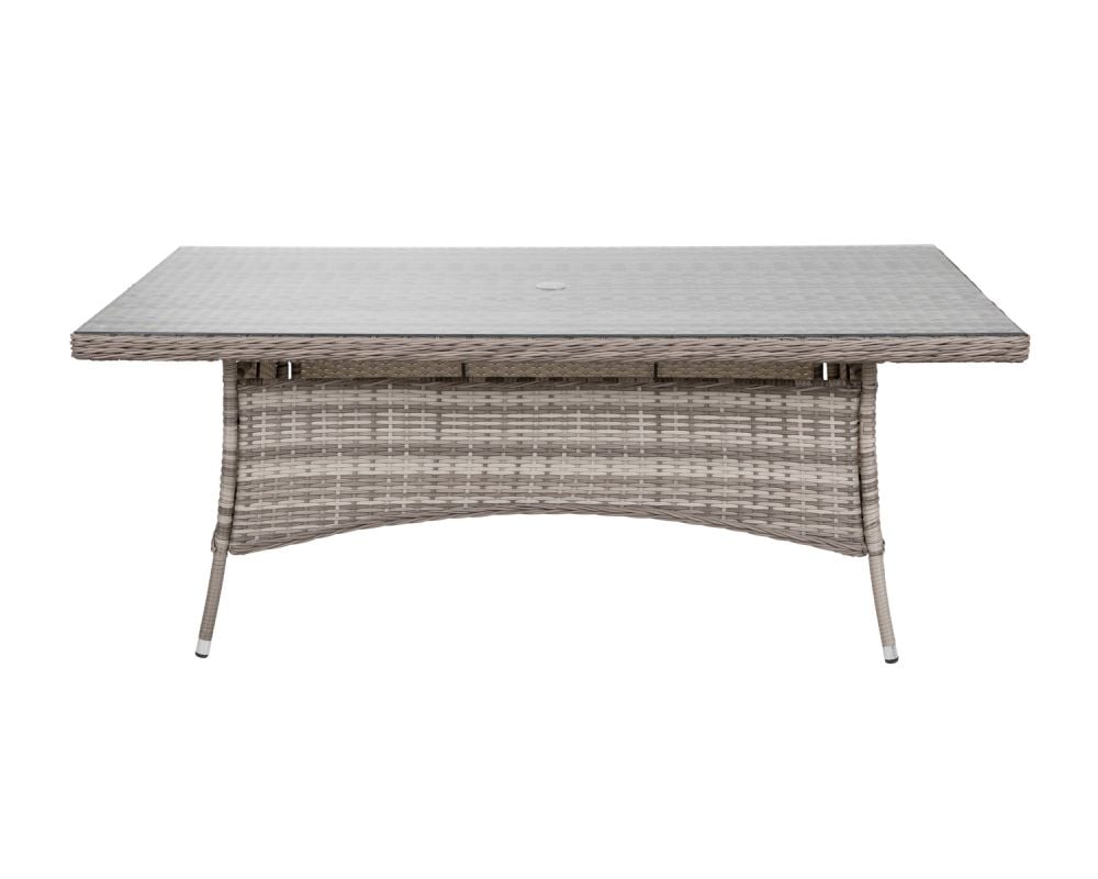 Rectangular Rattan Dining Table in Grey | Rattan Direct