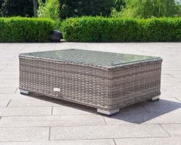 Lisbon Rattan Garden Coffee Table in Grey | Rattan Direct